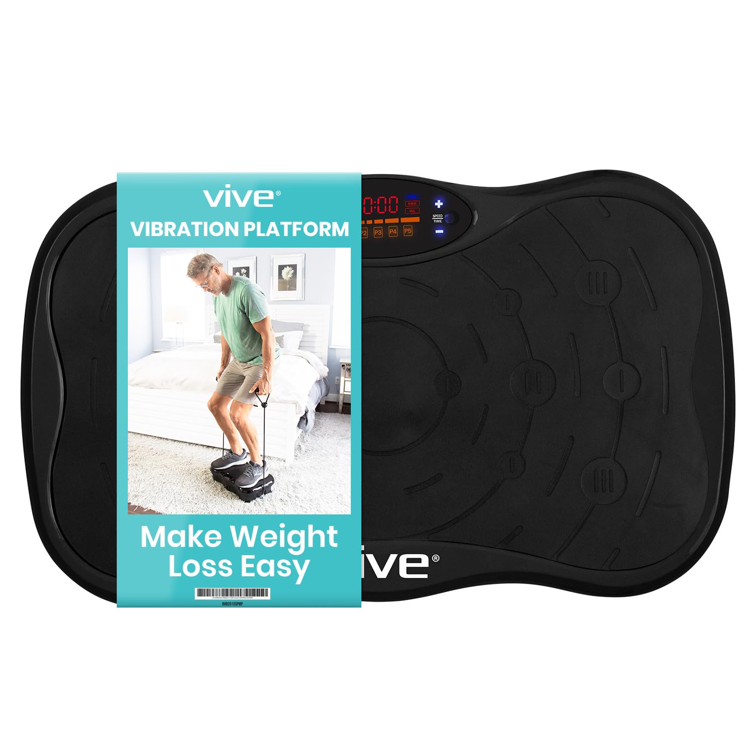 Vive Vibration Plate Exercise Machine - Shake Plate Vibration Platform with Resistance Exercise Bands - Lymphatic Drainage Machine for Shaping, Toning, Wellness, Recovery, and Weight Loss