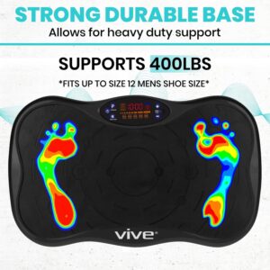 Vive Vibration Plate Exercise Machine - Shake Plate Vibration Platform with Resistance Exercise Bands - Lymphatic Drainage Machine for Shaping, Toning, Wellness, Recovery, and Weight Loss