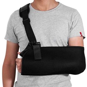 rosenice arm sling - shoulder immobilizer medical support strap for broken fractured arm elbow wrist, adjustable shoulder rotator cuff support brace, left and right arm