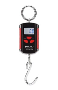 klau portable mini crane scale 200 kg / 400 lb heavy duty digital scales lcd display with backlight for home farm market fishing hunting black and red