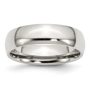 billythetree jewelry stainless steel 6mm polished band ring| ring size| 11