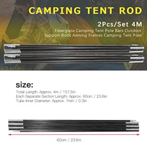 VGEBY 2Pcs Tent Support Rod, Fiberglass Camping Tent Pole Awning Frames for Outdoor Camping Hiking Camping Tents and Accessories Tent Replacement Poles Replacement Tent Poles