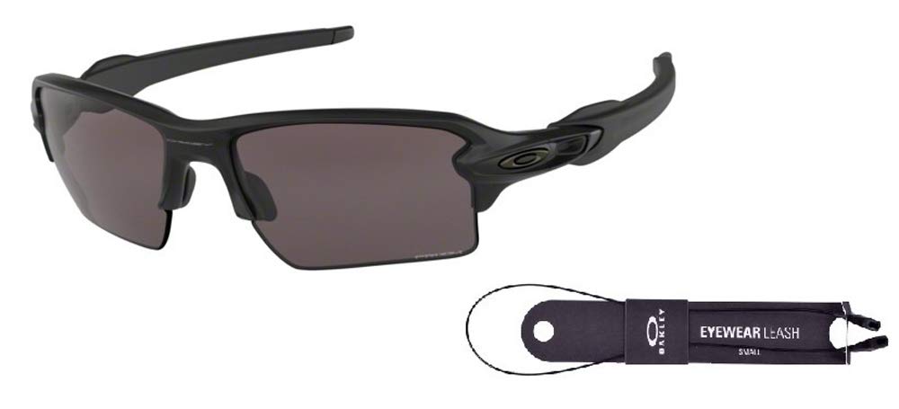 Oakley Flak 2.0 XL OO9188 918873 59M Matte Black/Black Prizm Sunglasses For Men+BUNDLE Accessory Leash Kit+ BUNDLE with Designer iWear Eyewear Kit