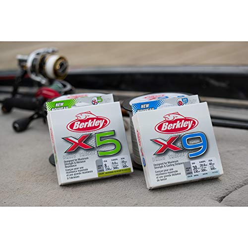 Berkley x9 Braid Superline, Crystal, 10lb test | 27 lbC | 12.1kg, 164yd | 150m Fishing Line, Suitable for Freshwater and Saltwater Environments