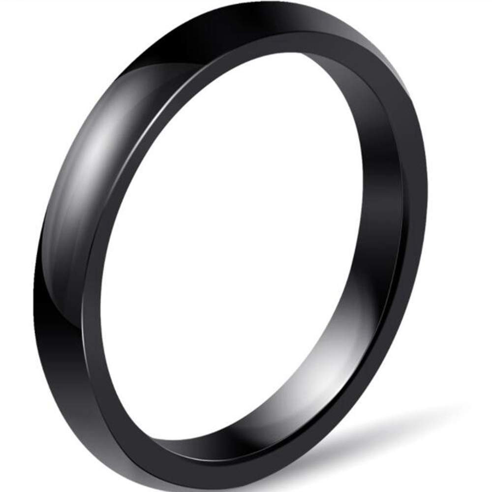 Two-Pack, 3mm Black White Polished Ceramic Wedding Band Stackable Ring Enhancer (Black White, 8)