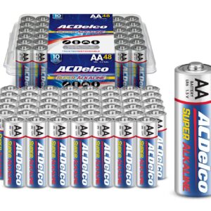 ACDelco 48-Count AA Batteries, Maximum Power Super Alkaline Battery, 10-Year Shelf Life, Recloseable Packaging