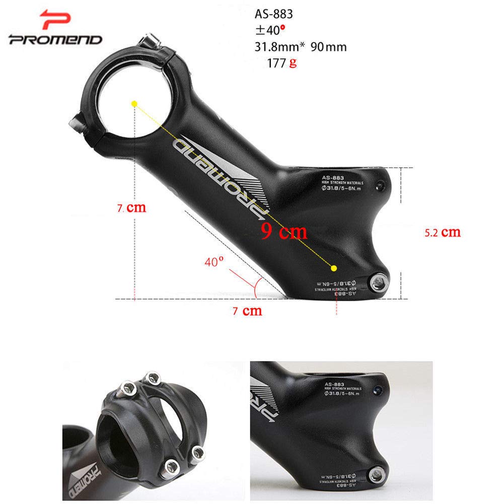 sccsport New Pro Mountain MTB Road Bike 31.8 x90mm 40-Degree Handlebar Stems Bicycle Stem