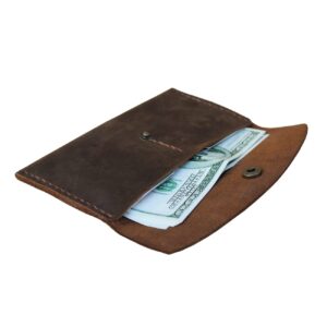 handmade high quality retro leather multi-function envelope mobile phone card holder wallet