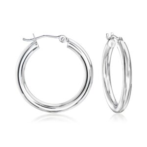 Ross-Simons 14kt White Gold Hoop Earrings