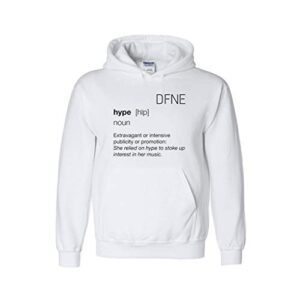 dfne hype white hooded sweatshirt (large)