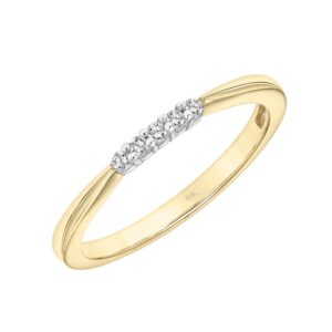 brilliant expressions 10k yellow gold 0.05 cttw conflict free diamond accented wedding or anniversary band (i-j color, i2-i3 clarity), size 8