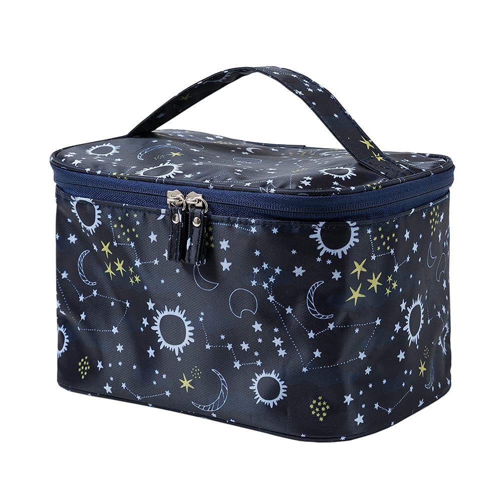 HOYOFO Makeup Bag Cosmetic Bags for Women Travel Makeup Organizer Case, Starry Sky