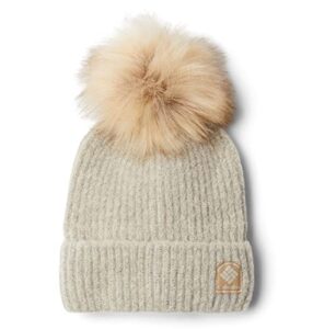 columbia men's winter blur pom pom beanie, chalk, one size