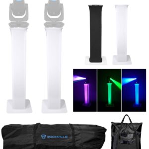 (2) Totem Stands+Black+White Scrims For (2) Chauvet Maverick Mk 2 Profile Lights