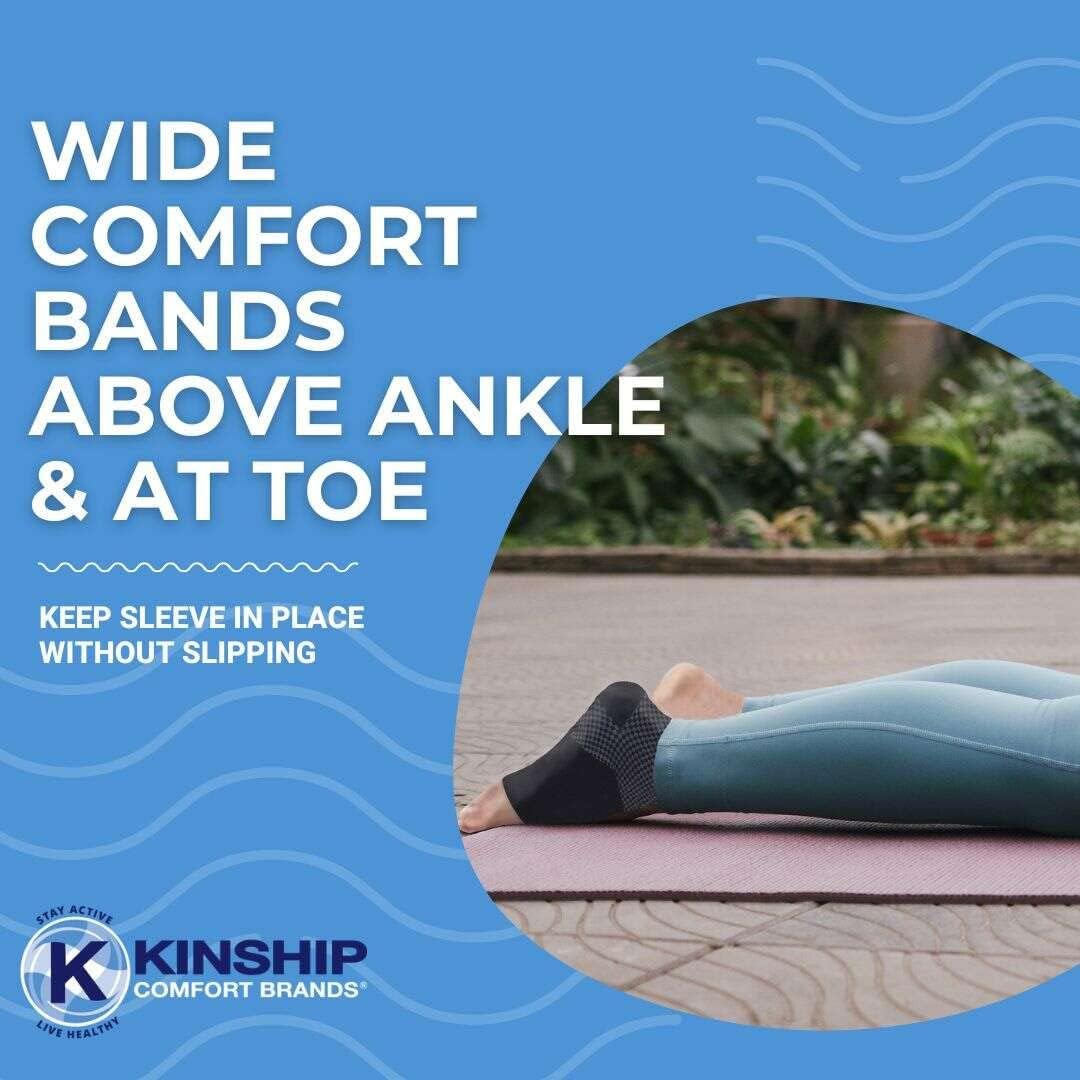 Kinship Comfort Brands Ankle Compression Brace helps with Tendonitis, Arch Support, Reduces Swelling, Neuropathy, Plantar Fasciitis, Foot and Heel Pain Relief