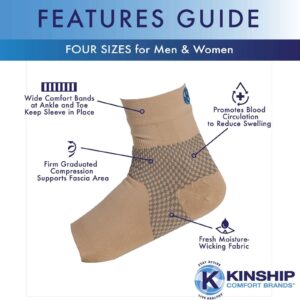 Kinship Comfort Brands Ankle Compression Brace helps with Tendonitis, Arch Support, Reduces Swelling, Neuropathy, Plantar Fasciitis, Foot and Heel Pain Relief