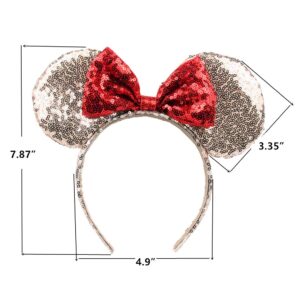 OBUY Bow Headbands Glitter Princess Party Decoration Adult Sparkly Mermaid Mouse Ears Headband for Girls Cosplay Costume for Girls & Women