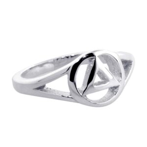 10mm Wide Alcoholics Anonymous AA Sobriety Ring in Sterling Silver - size 5.5