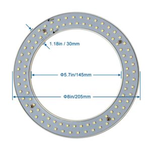 T9 LED Circline Light Bulb, 8 Inch 1600LM LED Circular Light, 13W Clear Cover 6000K Daylight Replacement for FC8T9/CW 22-Watt Fluorescent Circular Bulb(FC8T9/CW), Ballast Bypass Required