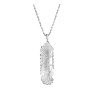 top plaza natural raw stone healing crystal necklace silver life tree wire wrapped clear quartz point pendant for womens ladies mothers day mom gifts