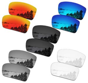 smartvlt set of 5 men's replacement lenses for oakley crankshaft oo9239 sunglass combo pack s01