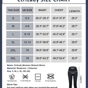 Ctrilady Women Neoprene Wetsuit Pants 2.5mm Keep Warm Legging Swimming Diving Snorkeling Surfing (Black, XX-Large)