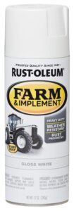 rust-oleum 280132 farm & implement spray paint, 12 oz, gloss white