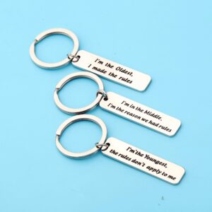 AKTAP Brother Keychain Sibling Jewelry Gift for Brother or Sister Family Jewelry Sister Gifts