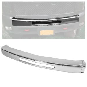 ecotric impact bar compatible with 2007-2013 chevy silverado 1500 2500 3500 pickup front bumper impact face bar chrome steel replace for gm1002831 15941850