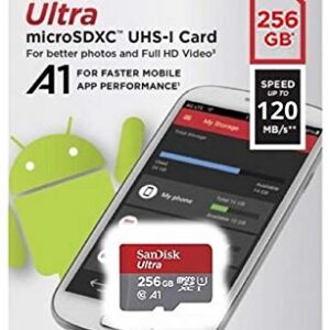 SanDisk 256GB Ultra Micro SDXC Memory Card Bundle Works with Samsung Galaxy Note 8, Note 9, Note Fan Edition Phone UHS-I Class 10 (SDSQUAR-256G-GN6MA) Plus Everything But Stromboli (TM) Card Reader