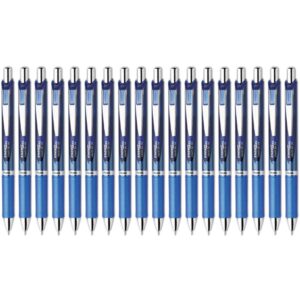 pentel energel deluxe rtx retractable liquid gel pen, 0.7mm medium line, blue, pack of 18