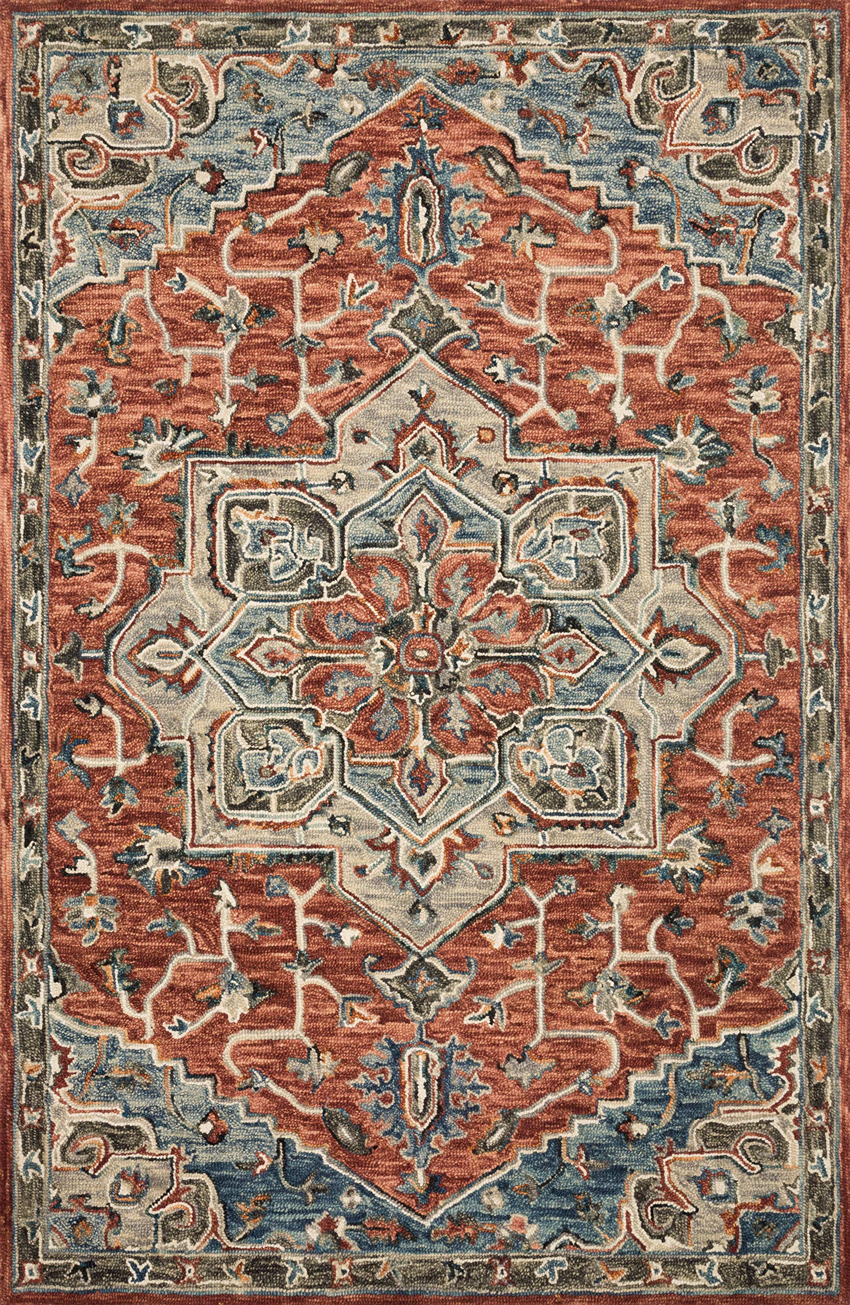 Loloi Victoria Red/Multi 5'-0" x 7'-6" Area Rug