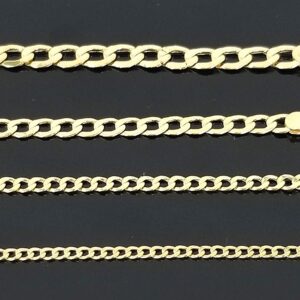 Real 10k Yellow Gold Hollow C-Link Men and Women Bracelet/Anklet 4.5 mm (9)