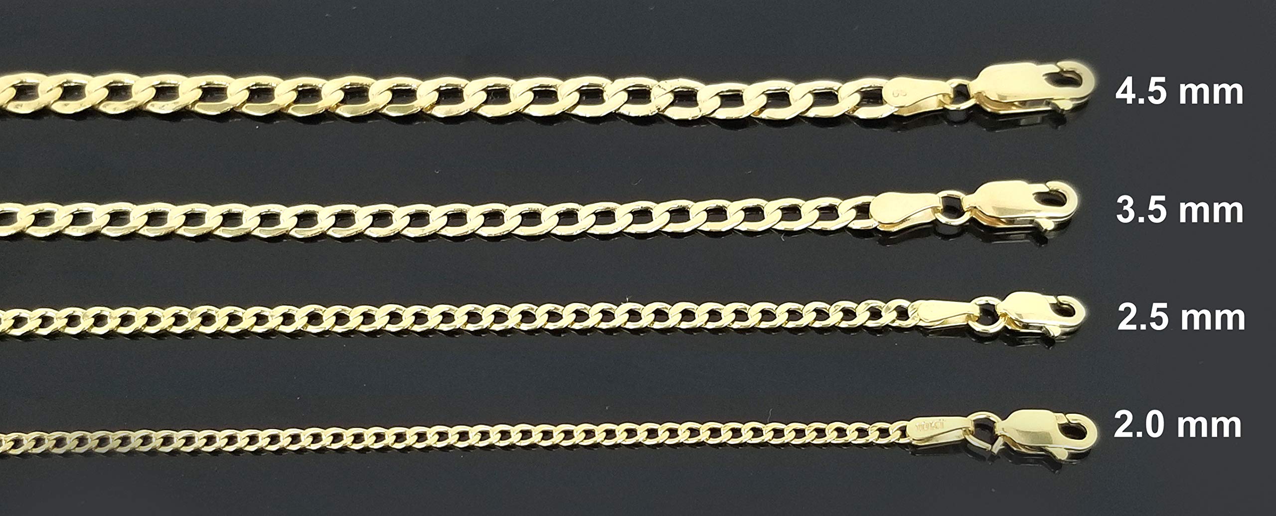 Real 10k Yellow Gold Hollow C-Link Men and Women Bracelet/Anklet 4.5 mm (9)