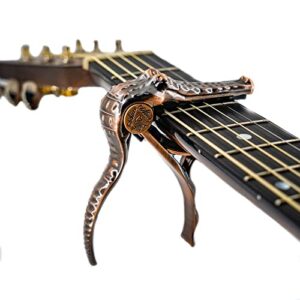 Alice Guitar Capo for Acoustic and Electric Guitars - Alligator Shape Aluminum Alloy Acoustic Guitar Capo with Clamshell Package