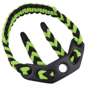 gpp bow wrist sling 550 paracord - survival hunting shooting - durable leather,black/green