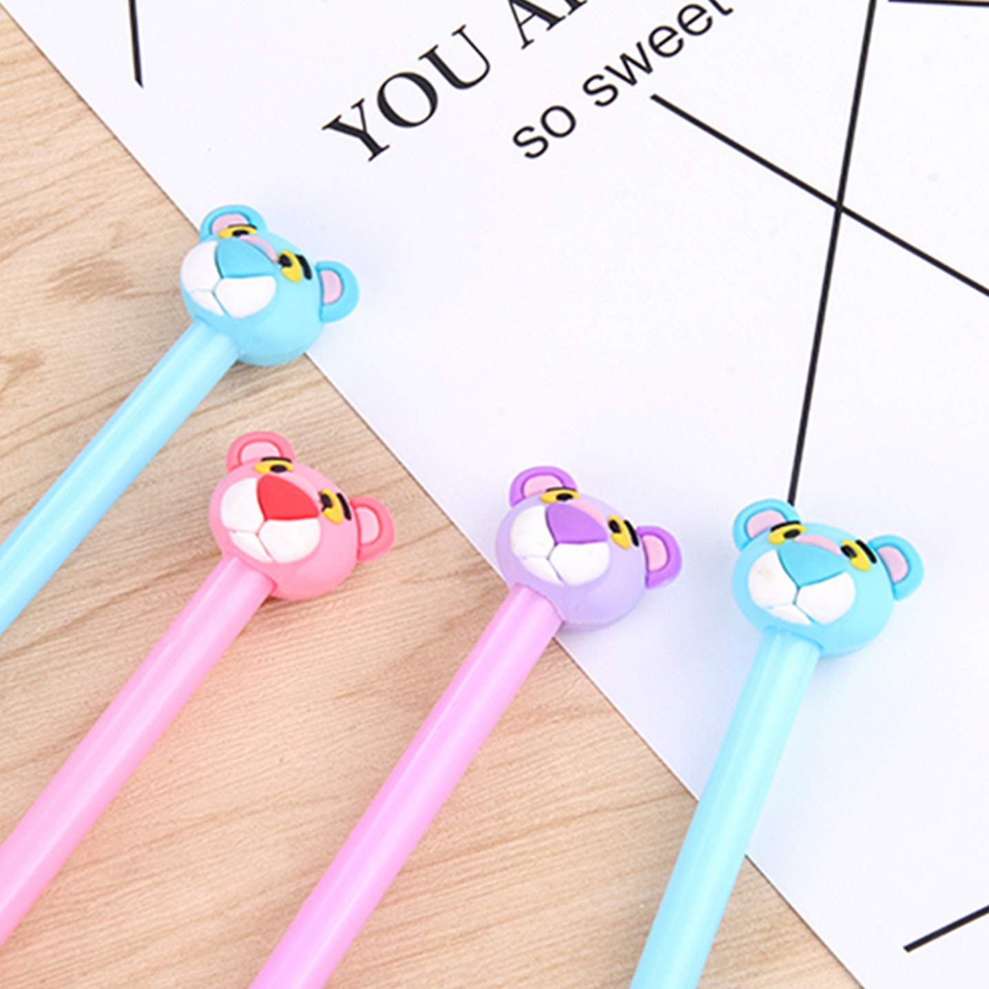 WIN-MARKET Fashion Cute Colorful Kawaii Lovely Colorful Animal Tiger Gel Ball Pens Office School Supply Stationery Pen(6PCS)