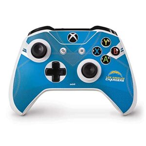 skinit decal gaming skin compatible with xbox one s controller - officially licensed nfl los angeles chargers team jersey design