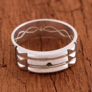 NOVICA Artisan handmade .925 Sterling Silver Band Ring Artisan Crafted Atlantis from Peru 'Atlantis Power'