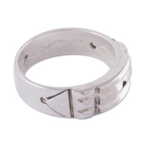 NOVICA Artisan handmade .925 Sterling Silver Band Ring Artisan Crafted Atlantis from Peru 'Atlantis Power'