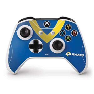 skinit decal gaming skin compatible with xbox one s controller - officially licensed nfl los angeles rams team jersey design