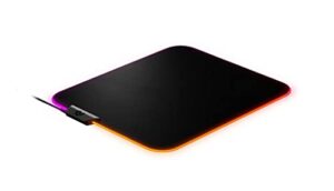 steelseries qck prism cloth - gaming mouse pad - 2 zones rgb lighting - medium size