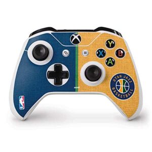 skinit decal gaming skin compatible with xbox one s controller - officially licensed nba utah jazz split canvas design