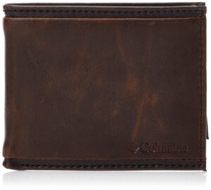 columbia men's rfid blocking passcase wallet accessory, -brown deschutes, one size