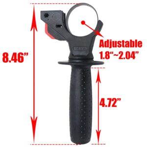 Xiaoyztan Hammer Drill Plastic Handle Adjustable Side Front Auxiliary Handle, 46-52mm Clamping Range