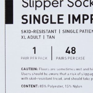 McKesson Slipper Socks, Non-Slip Grip Socks, Tan, Adult Shoe 7.5 to 10, XL, 48 Pairs