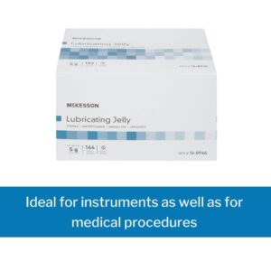 McKesson Lubricating Jelly - Water Based Non-Sticky, Non-Greasy Lubricant Gel - Sterile, Water Soluble, Medical Grade - Individual Packets, 5 g, 144 Count, 1 Pack