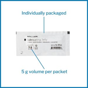 McKesson Lubricating Jelly - Water Based Non-Sticky, Non-Greasy Lubricant Gel - Sterile, Water Soluble, Medical Grade - Individual Packets, 5 g, 144 Count, 1 Pack