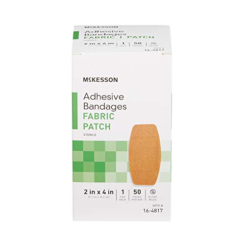 McKesson Adhesive Bandages, Sterile, Fabric Patch, 2 in x 4 in (50 Count (Pack of 1))