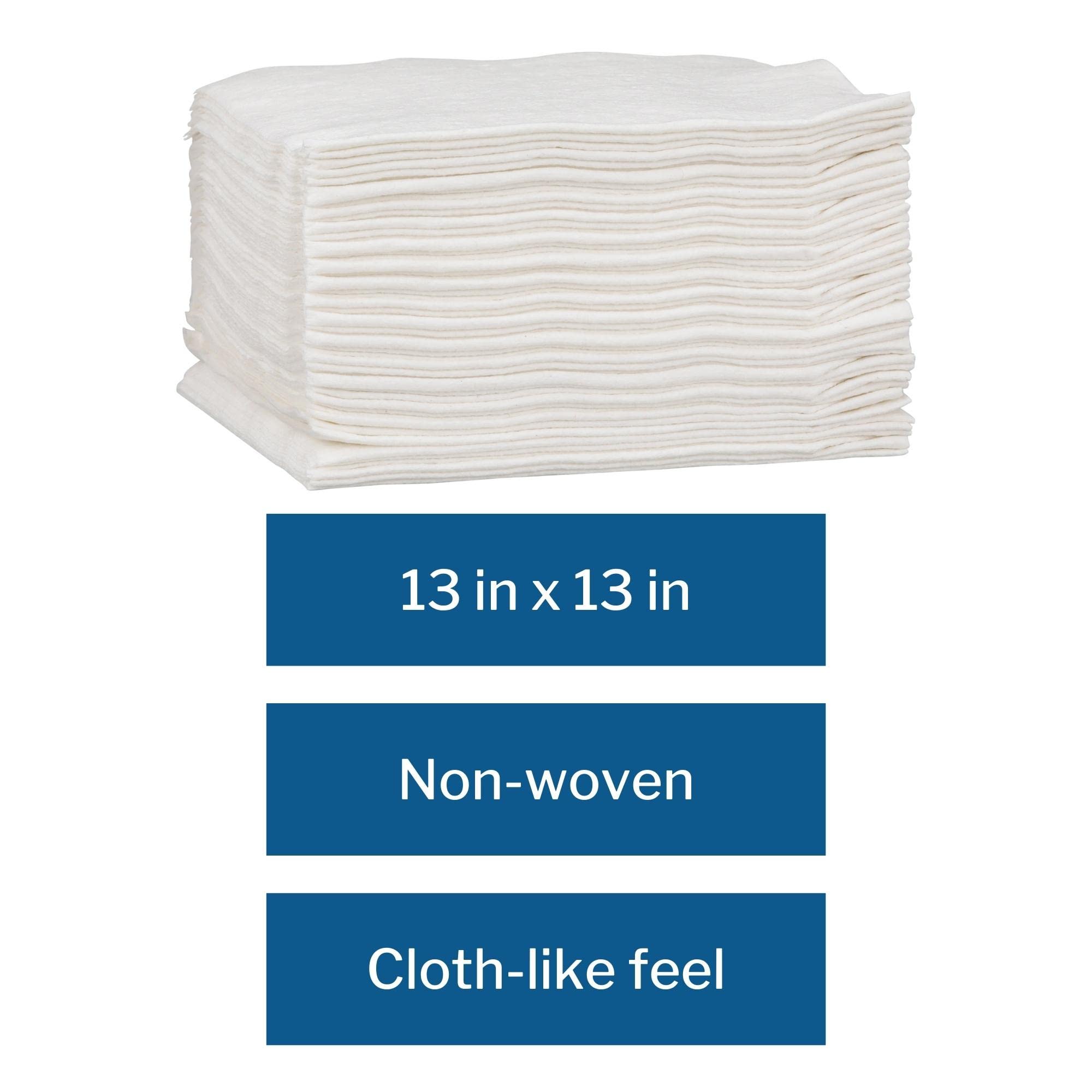 McKesson Disposable Washcloths, Soft, Absorbent and Strong, 13 in x 13 in, 50 Count, 16 Packs, 800 Total